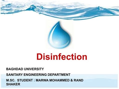 Disinfection Of Water Pptx