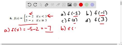 solved for each piecewise defined function find a f 5 b f 1