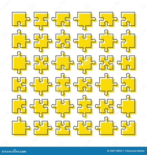 Puzzle Game 36 Pieces Abstract Jigsaw Grid Section Frame Colored Line