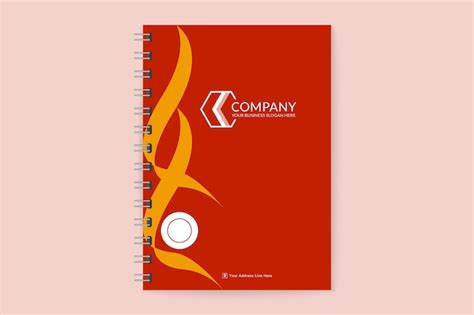 Premium Vector Modern Creative Red And Yellow Color Notebook Cover Template