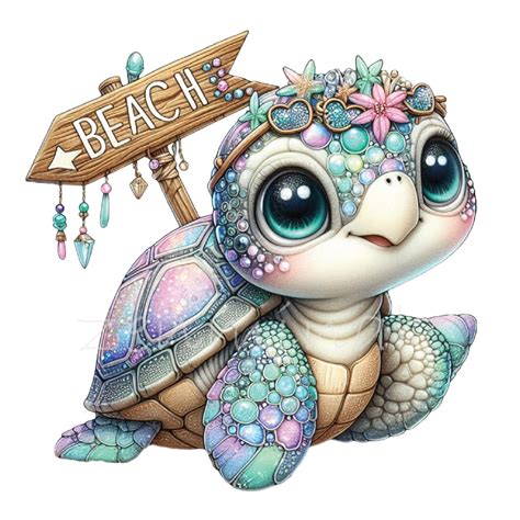 Sea Turtle Illustration Cute Cute Sea Turtle Drawing