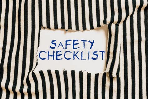 Conceptual Display Safety Checklist Word Written On List Of Items You