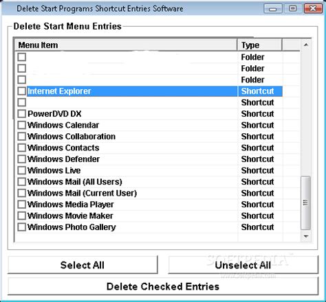 Delete Start Programs Shortcut Entries Software Download Softpedia