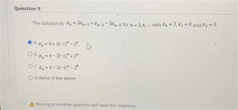 solved the solution to an 2an−1 an−2−2an−3 for n 3 4 ⋯ with