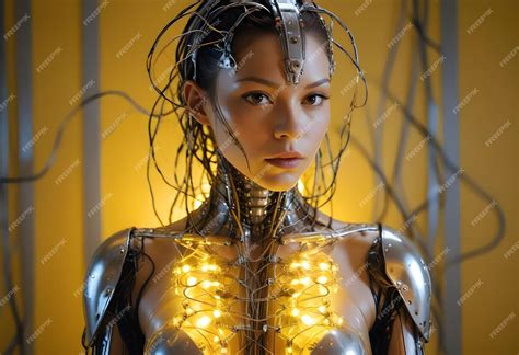 Futuristic Female Ai Robot Agi Representation With Humanlike Features Premium Ai Generated Image