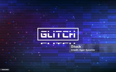 글리치 블루 배경 그라데이션 배경의 색상 픽셀 및 모양을 추상화합니다 글리치 비디오 텍스처 디지털 신호 효과 없음 왜곡과 미래 배너 벡터 일러스트레이션 0명에 대한 스톡