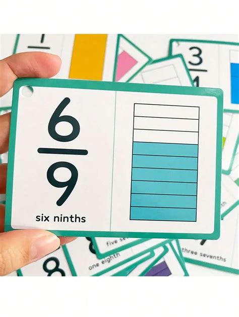35pcs Fraction Flash Cards From Integers To Twelfths Educational