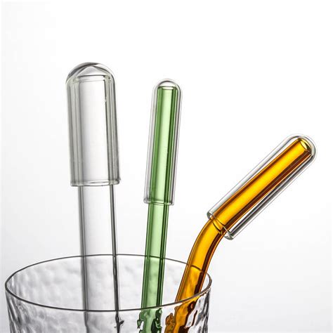 4pcs Glass Straws Tips Cover Reusable Drinking Straw Tips Cap Clear