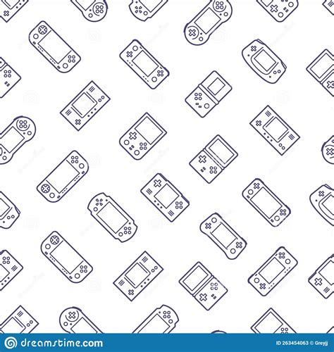 Modello Completo Delle Icone Della Console Portatile Illustrazione Vettoriale Illustrazione Di