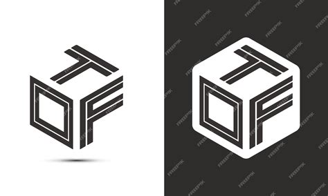 Premium Vector | Tof letter logo design with illustrator cube logo ...