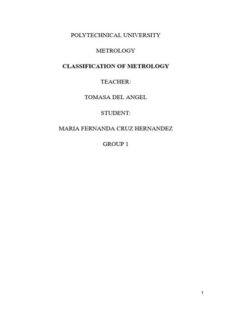 Classification Of Metrology Pdf Metrology Calibration
