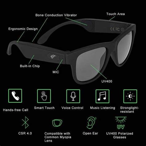 Smart Bone Conduction Bluetooth 50 Sunglasses Ope Grandado
