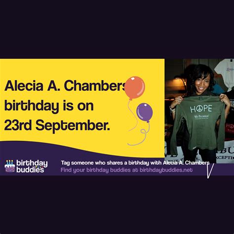 Alecia A Chamberss Birthday Is 23rd September 1976