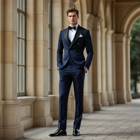Mens Blue Tuxedo Suit 3 Piece Custom Formal Suit Groom Wedding