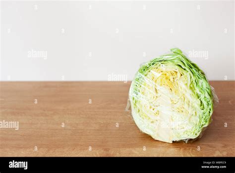 Cabbage Vegetable In Plastic Bag Single Use Plastic Packaging Issue
