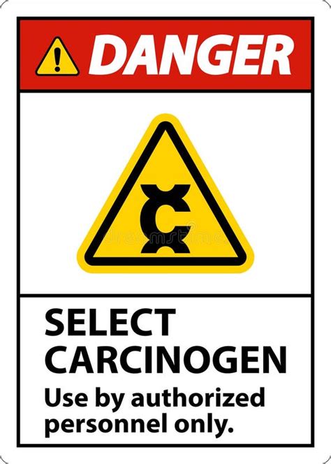 Danger Select Carcinogen Label On White Background Stock Vector