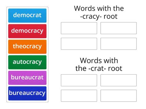 Pu Greek Root Cracy Crat Word Sort Group Sort