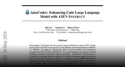 Paper Page Autocoder Enhancing Code Large Language Model With Aiev Instruct