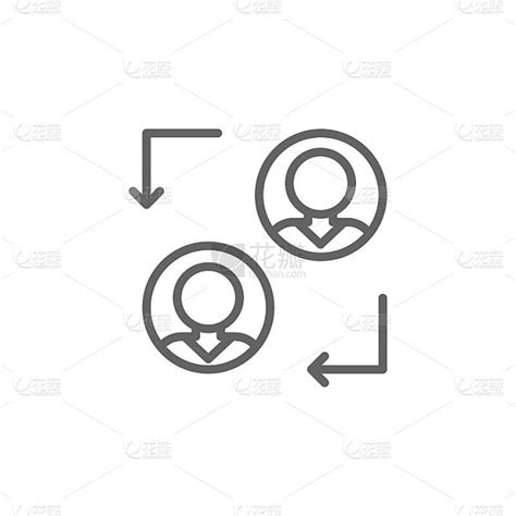 转移人员轮廓图标。元素商业插图线图标。符号和符号可以用于网页，标志，手机应用程序，ui，用户体验