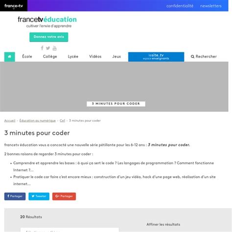 3 Minutes Pour Coder Francetv Éducation Pearltrees
