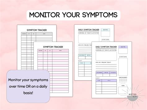 Symptom Tracking Sheet Daily Symptom Log Chronic Illness Journal Etsy