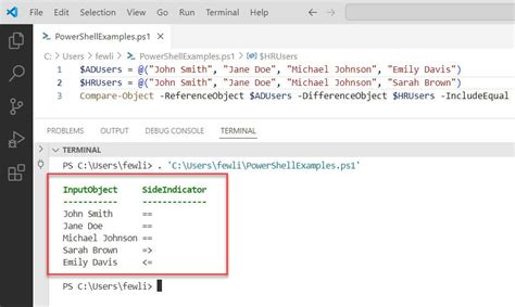 powershell compare object how to use