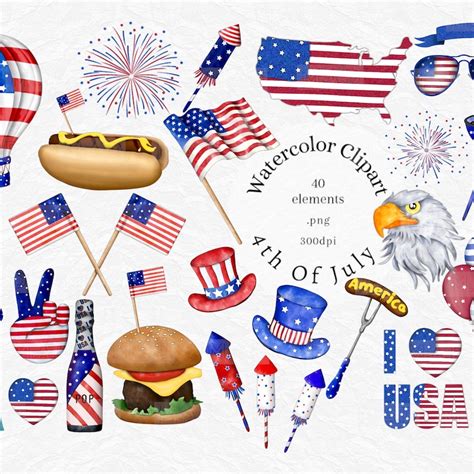 4th Of July Clip Art Etsy