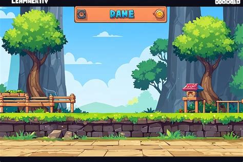 Platform Game Background Template Premium Ai Generated Image