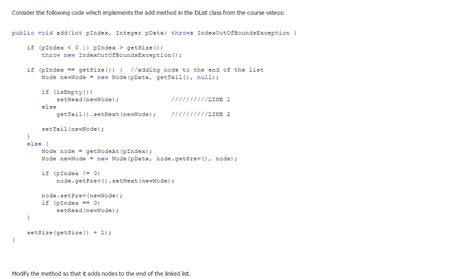Solved Consider The Following Code Which Implements The Add
