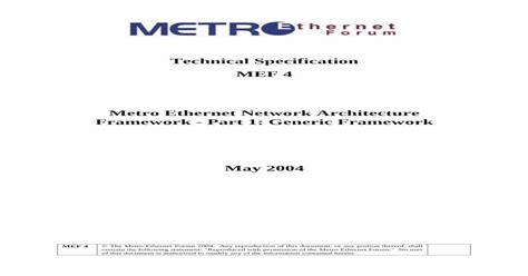 Download Pdf Mef Architecture Framework Part 1 Generic Framework
