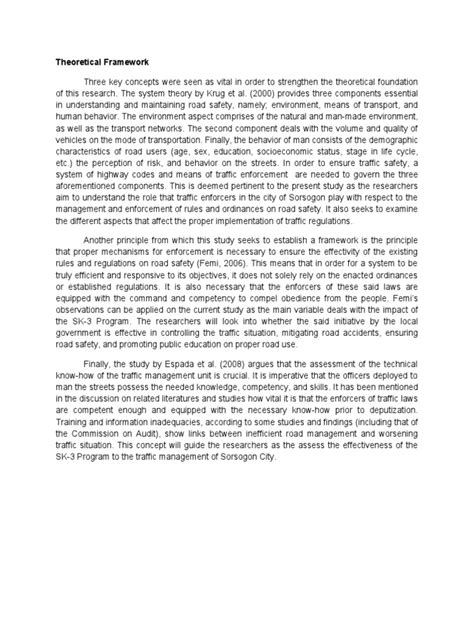 Theoretical Framework Pdf Road Traffic Safety Safety