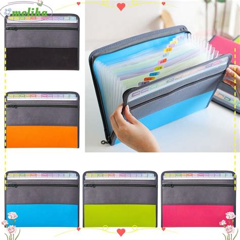 Moliha A4 File Folder A4 Sized Pvc Expanding File Organizer High Quality With Zipper 13 Pocket