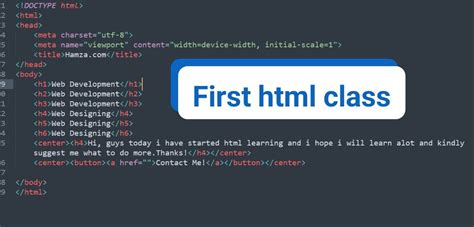 Muhammad Hamza On Linkedin Hello Everyone Todays My First Html Class