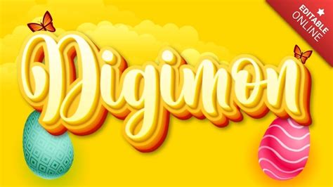 Digimon Happy Easter 3d Text Effect Generator