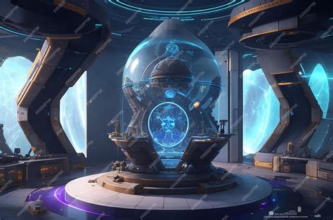 Premium Ai Image Futuristic Quantum Cosmic Artifacts Lab