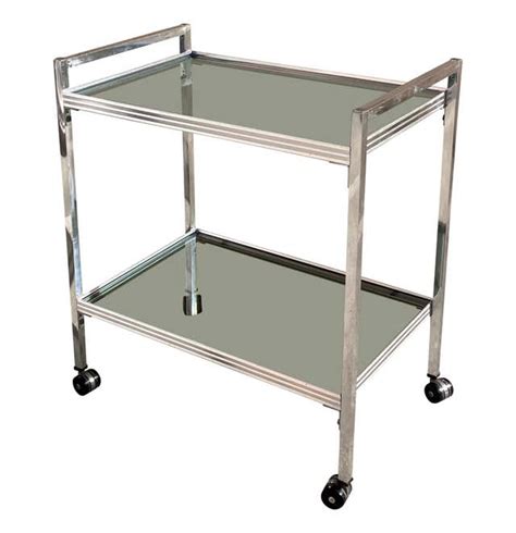 Mid Century Vintage Chrome And Folding Serving Trolley 1950s For Sale