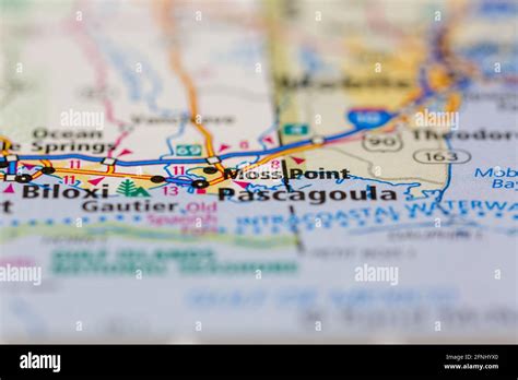 Moss Point Mississippi Usa Shown On A Geography Map Or Road Map Stock
