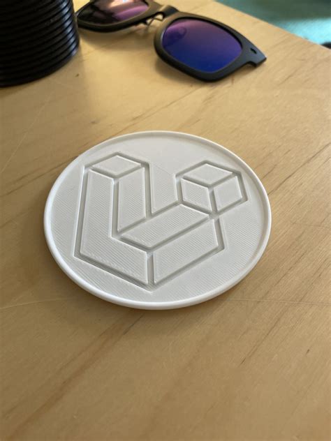 coaster with laravel logo by techenby download free stl model