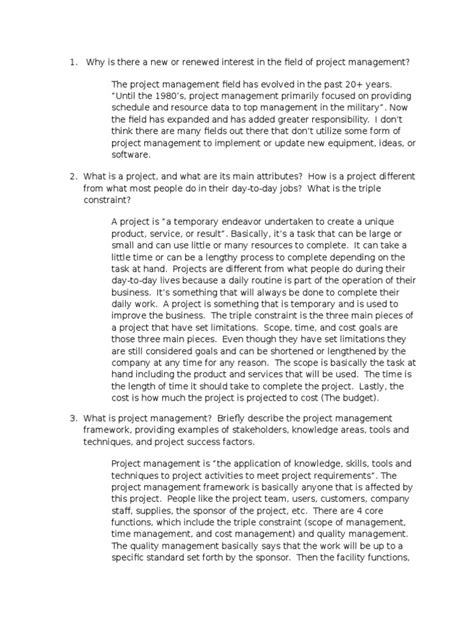 Project Management Assignment 1 Pdf