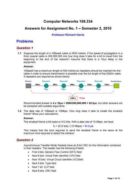Answers Computer Networks Assignment Computer Networks Answers For