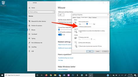 how to turn off the mouse acceleration feature on a windows 10 computer