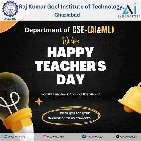 cse aiml on linkedin teachersday gratitude cseaiml director rkgit