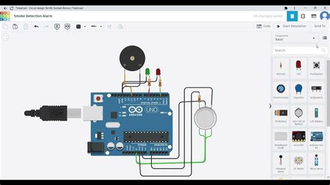 Smoke Detection Alarm01 Tinkercad Arduino Tutorial Step By Step Guide Youtube