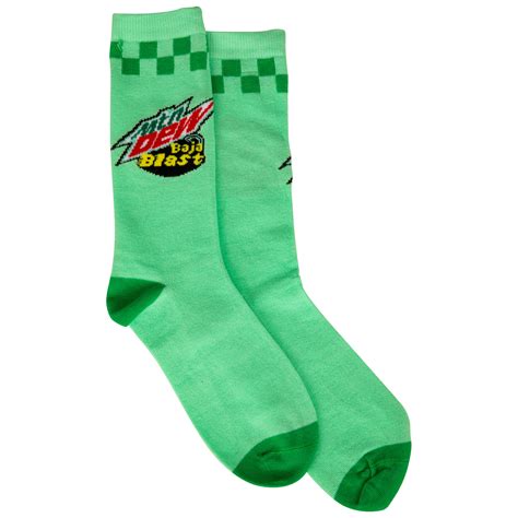 Mountain Dew Baja Blast Logo Crew Socks Brew