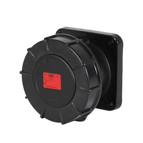Pce 63a 415v 3p N E Panel Socket Black 3355 6xs