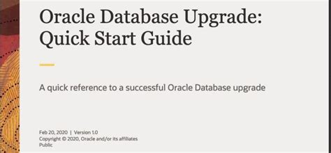 Oracle Database Upgrade Quick Start Guide Available