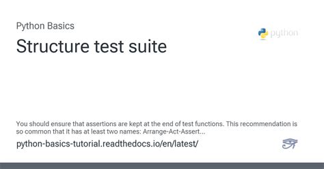Structure Test Suite Python Basics