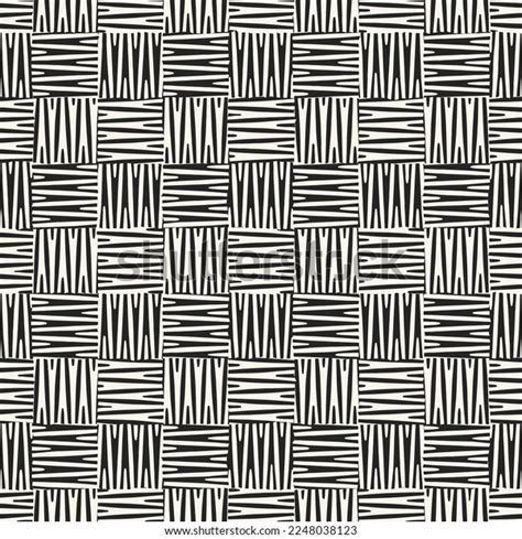 Monochrome Variegated Zigzag Textured Checkered Pattern Stock Vector