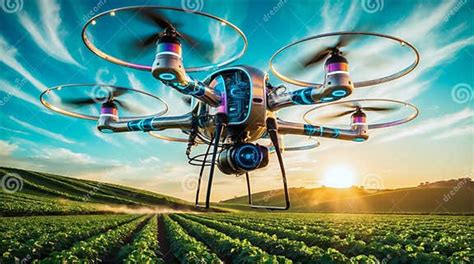 An Advanced Autonomous Robot Drone Equipped With Sensors And Ai Technology Is Operating In An
