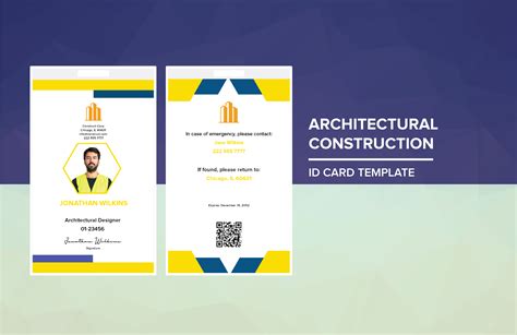 Editable Construction Id Card Templates In Word To Download